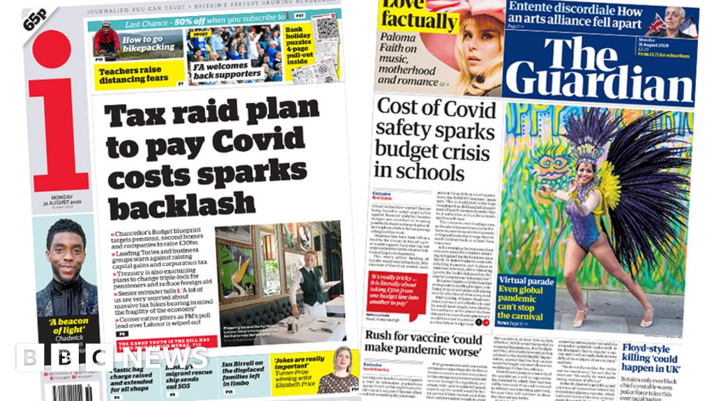 Newspaper headlines: Tax rises 'backlash', and schools' budget 'crisis'