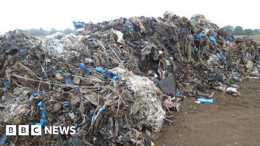 Twenty tonnes of plastic waste dumped at Norton Disney farm - BBC News