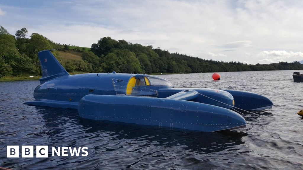 Donald Campbell's Bluebird hydroplane returns to water
