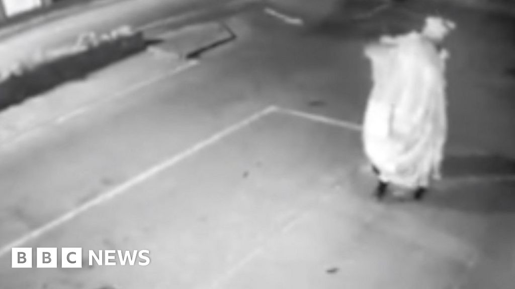 CCTV captures moment Pride postbox topper is stolen - BBC News