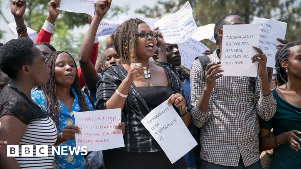 Rwanda protest over spy chief arrest - BBC News