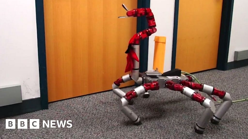 The six-legged 'spider' robot delivering packages - BBC News