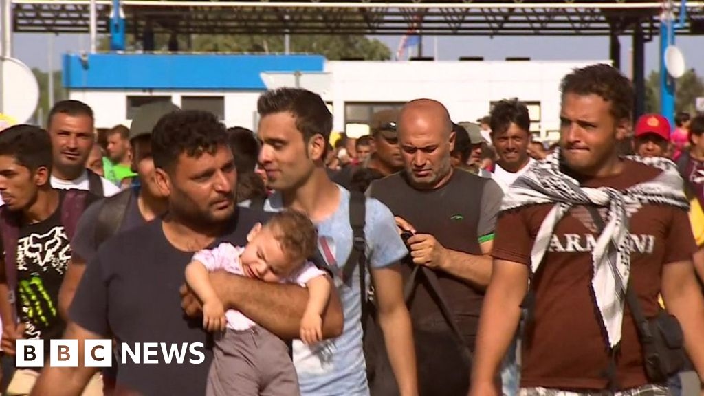 Migrants break through border into Croatia - BBC News