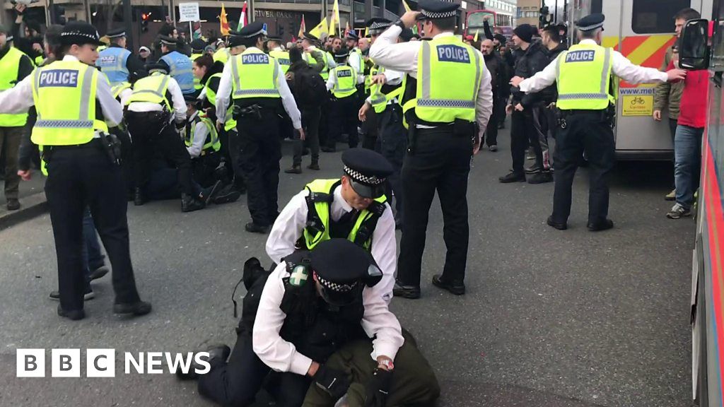 Met officer 'appears to punch protester' - BBC News