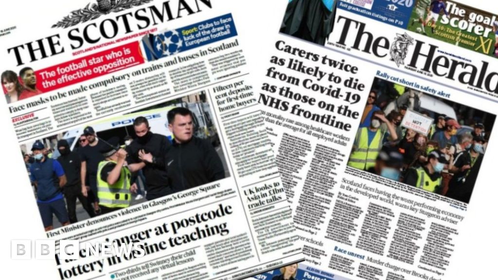 Scotland's papers: Anger at online teaching 'postcode lottery' - BBC News