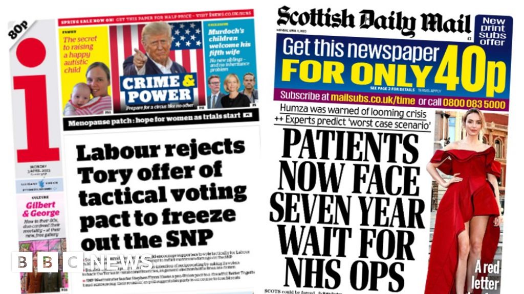 Scotland's papers: Anti-SNP voting bid and NHS waiting times - BBC News