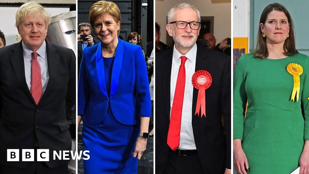 Leaders of four main parties react to general election result - BBC News