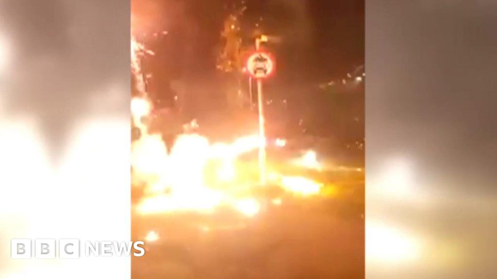 Police officers attacked with fireworks - BBC News