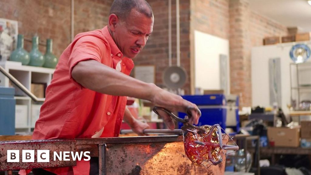 Glass blower Chris Day reflects Black Lives Matter in his art - BBC News