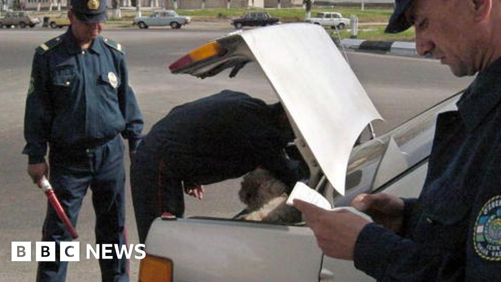 Uzbek transport police banned from hiding behind trees - BBC News