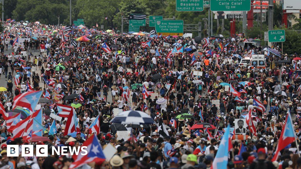 Massive protests held in Puerto Rico after governor refuses to step ...