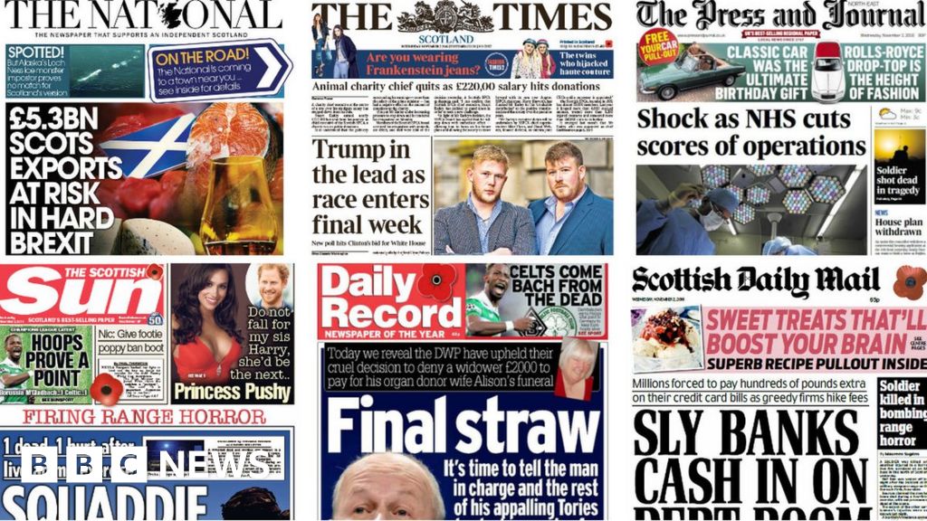 Scotland's papers: Soldier shot and Trump takes the lead - BBC News