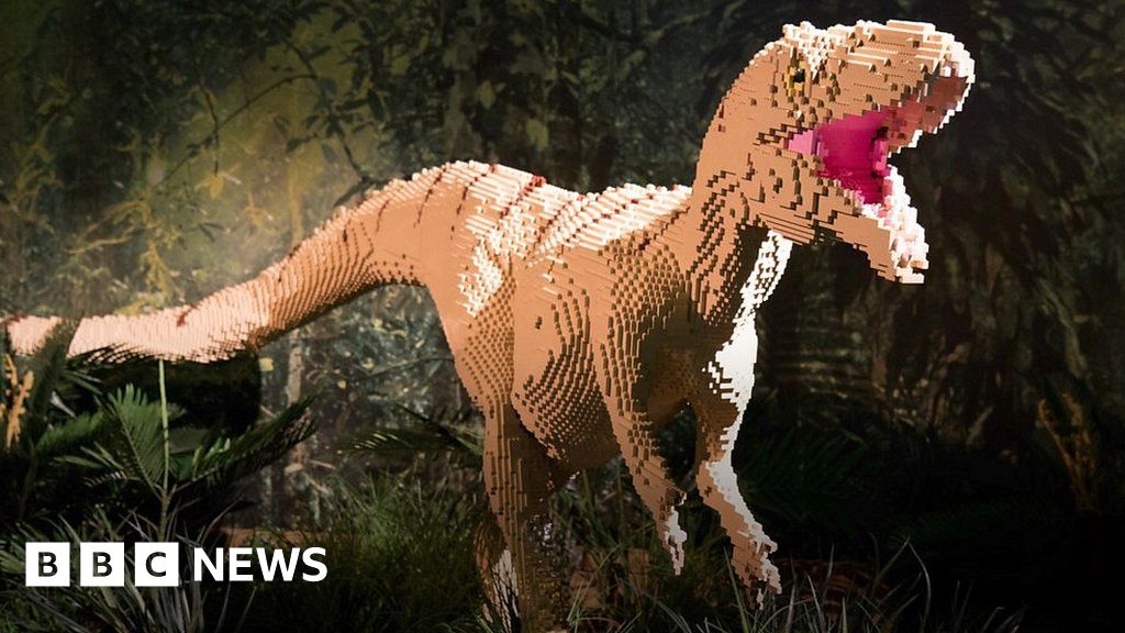 Brick Dinos: Time-lapse captures Norwich giant Lego installation - BBC News
