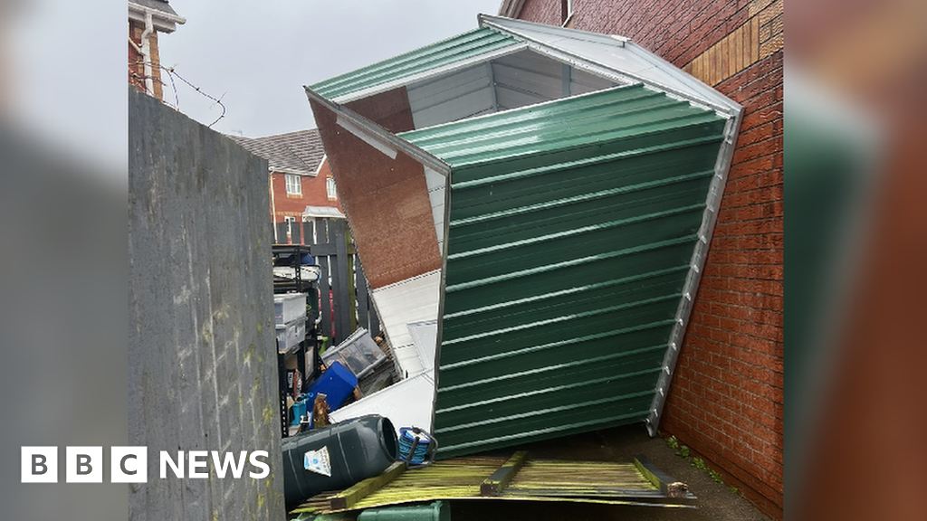 In pictures: Storm Eunice's sea surges, fallen trees, flying sheds ...