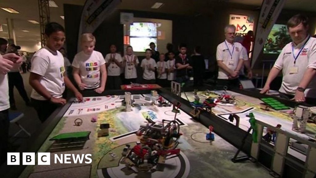 Pupils take part in national robotics competition. - BBC News