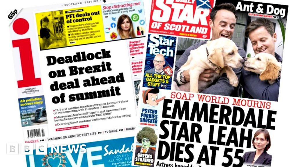 Scotland's papers: Brexit 'deadlock' leaves deal on a 'knife-edge ...
