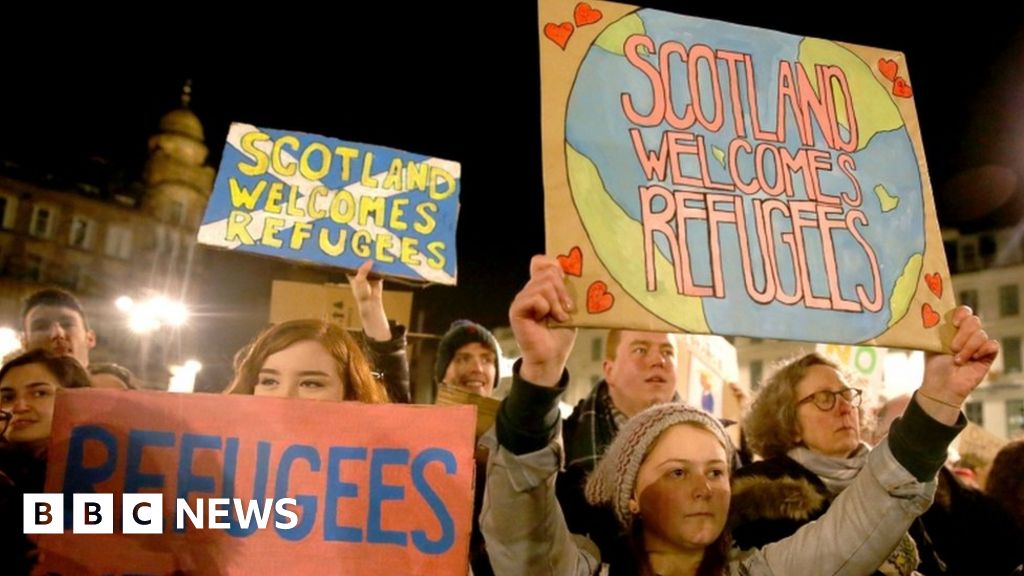 The funniest regional signs from the UK's anti-Trump protest - BBC News