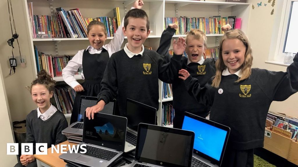 Stolen St Mewan school laptops replaced by charity - BBC News
