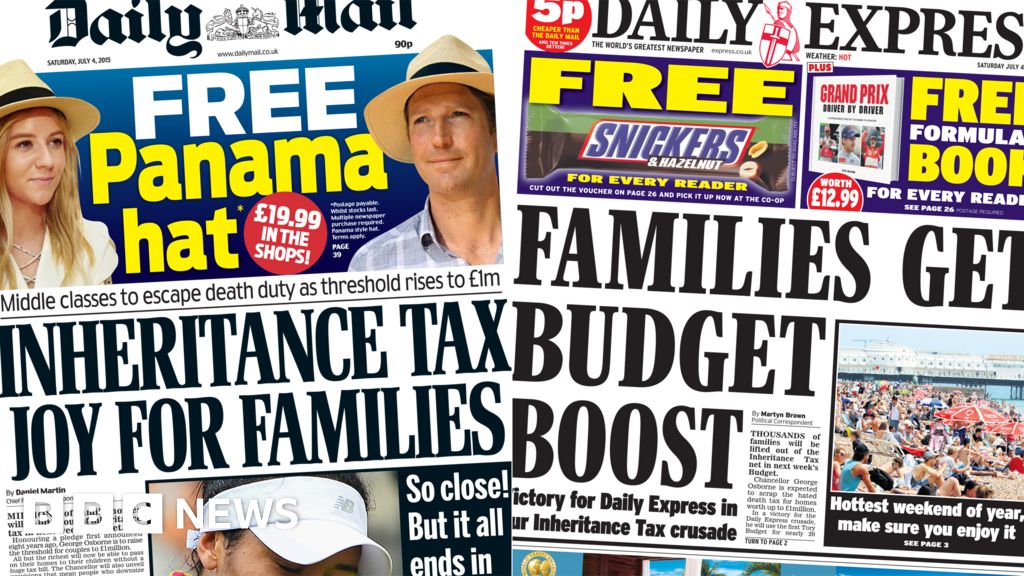 Newspaper headlines: Budget 2015 inheritance tax change and Heather ...