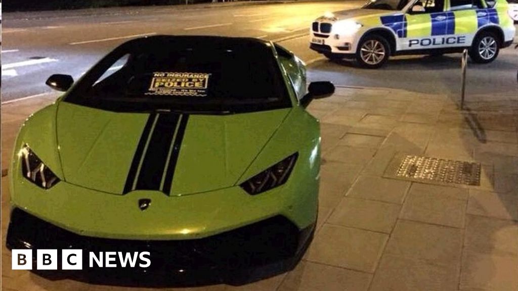 Uninsured Lamborghini seized near police station in Cambridge - BBC News