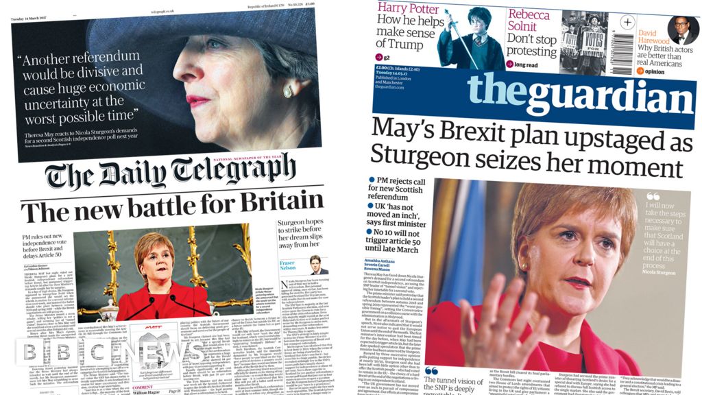 Newspaper headlines: 'The new battle for Britain' - BBC News
