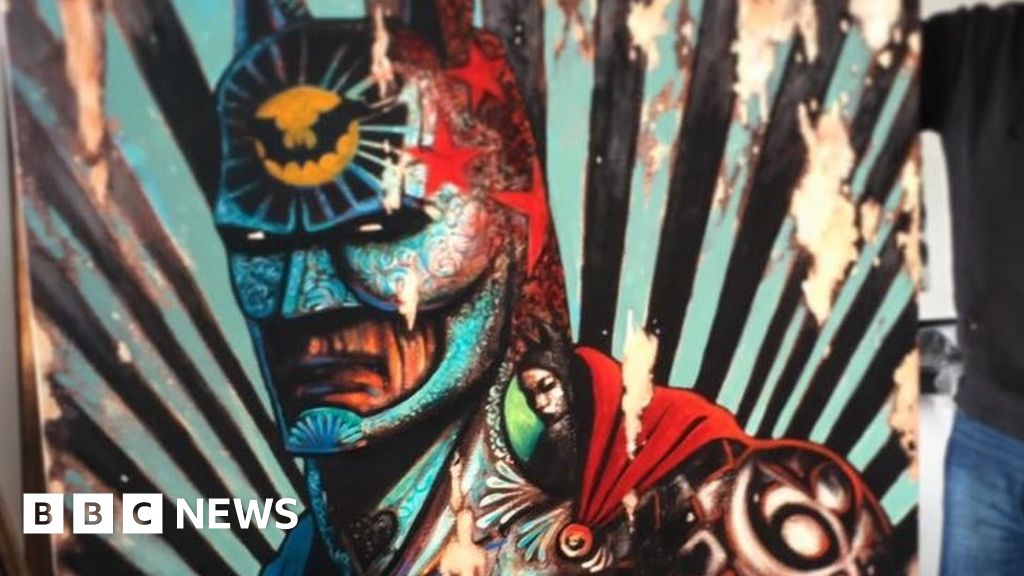 Batman painting stolen in £50k Belfast art raid - BBC News