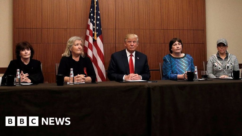 Trump preps for debate with Clinton accusers - BBC News