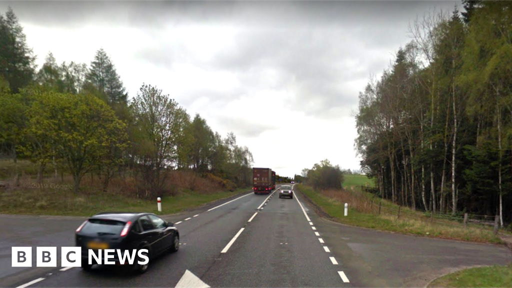 Man dies after van and HGV crash on A9 at Balavil - BBC News