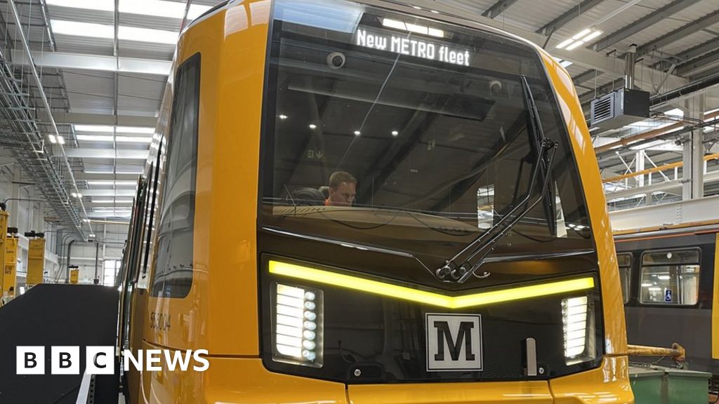 First new Tyne and Wear Metro train officially unveiled - BBC News