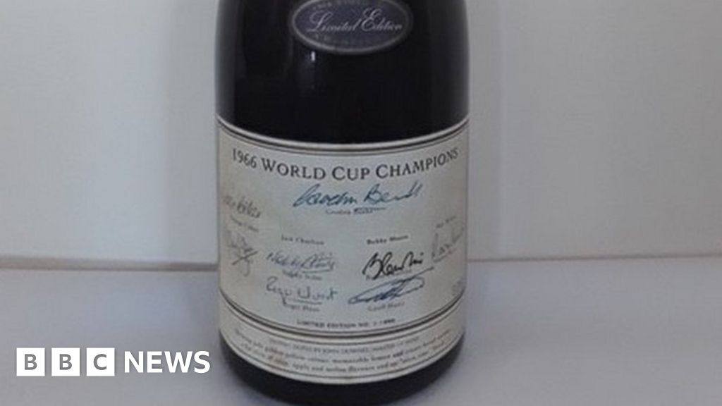 Champagne bottle signed by 1966 World Cup winners to be auctioned - BBC ...