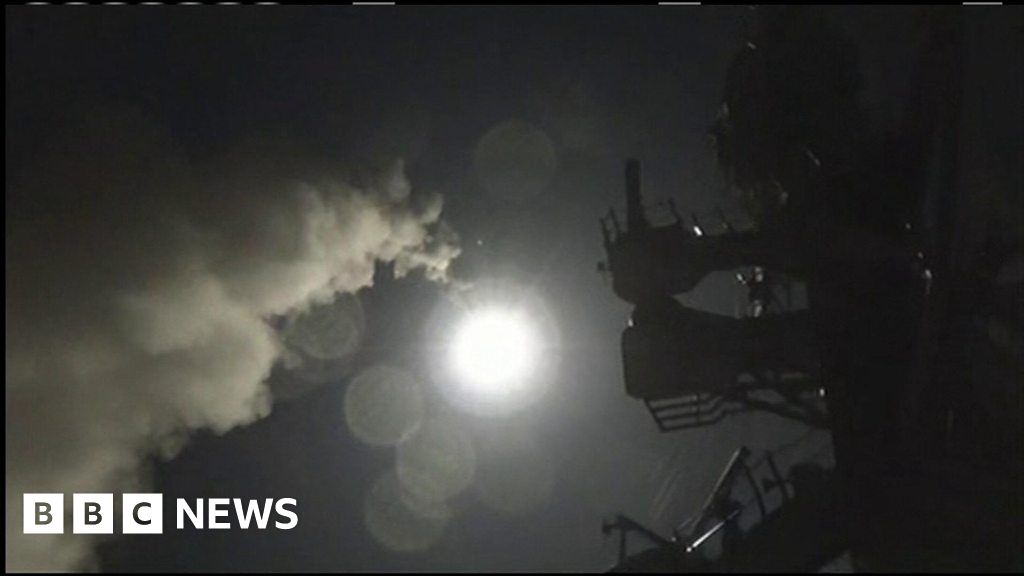 Video shows US launching cruise missiles - BBC News