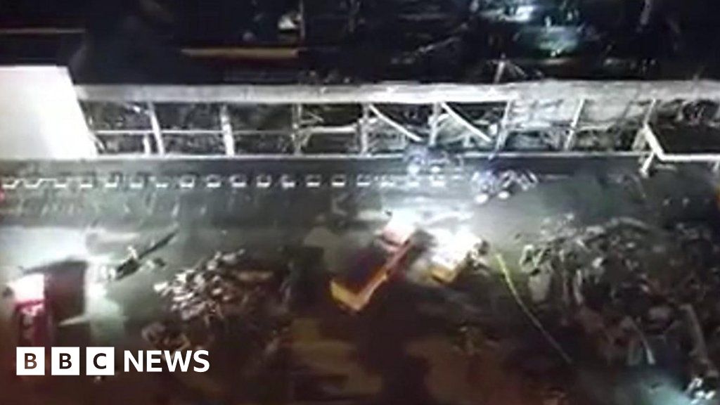 Ukraine war: Drone footage shows Kremenchuk mall destruction