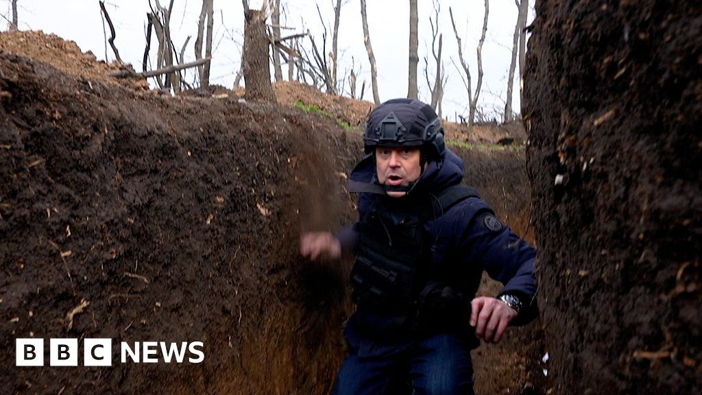 Ukrainian troops and a BBC crew come under fire from Russian tanks