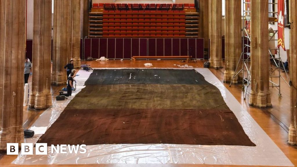 Nelson's captured French Tricolour flag displayed again - BBC News