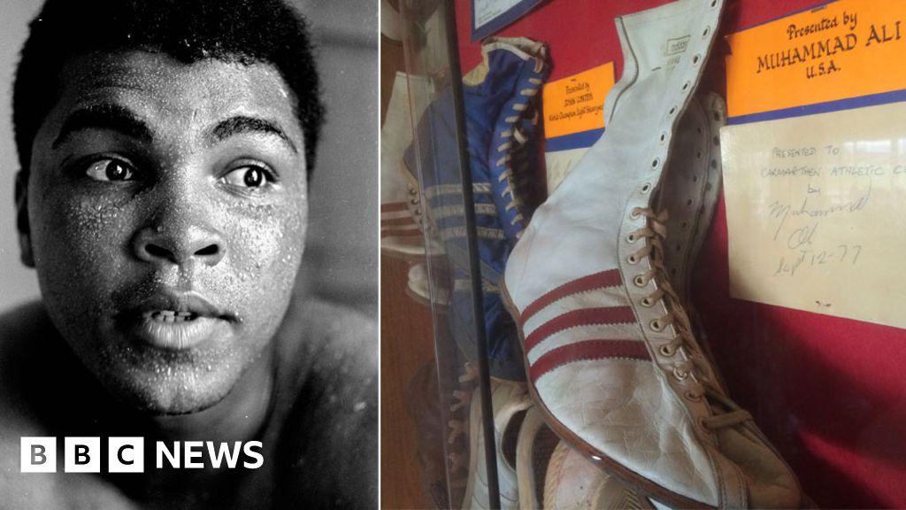 Muhammad Ali boots in Carmarthen Athletic RFC collection - BBC News