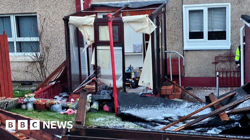 Video shows damage caused by Storm Isha - BBC News