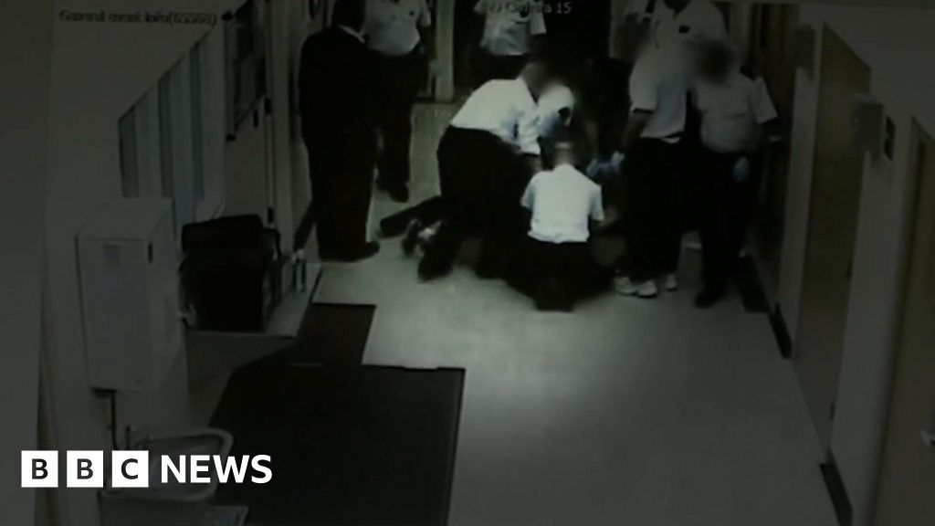 CCTV shows prison officers restraining Allan Marshall
