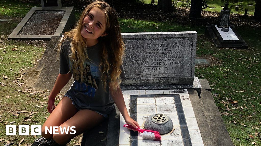 Why this Australian girl has cleaned graves for eight years - BBC News