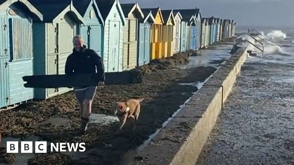 Storm Franklin: High tides flood Essex seafronts