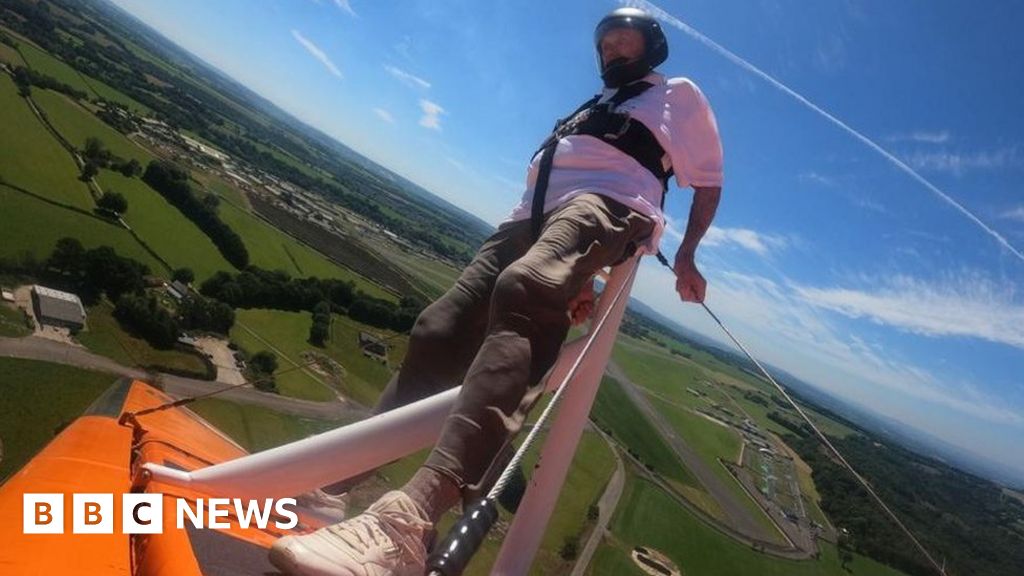 Devon friends in 90s do wing-walk and skydive for charity