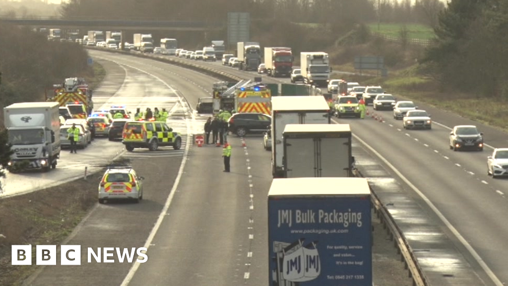 Car explodes on M11 motorway killing man - BBC News