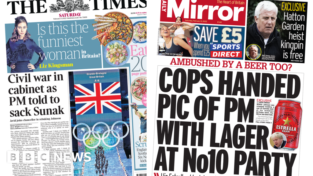 Newspaper headlines: Cabinet turmoil and more on the PM's birthday bash ...