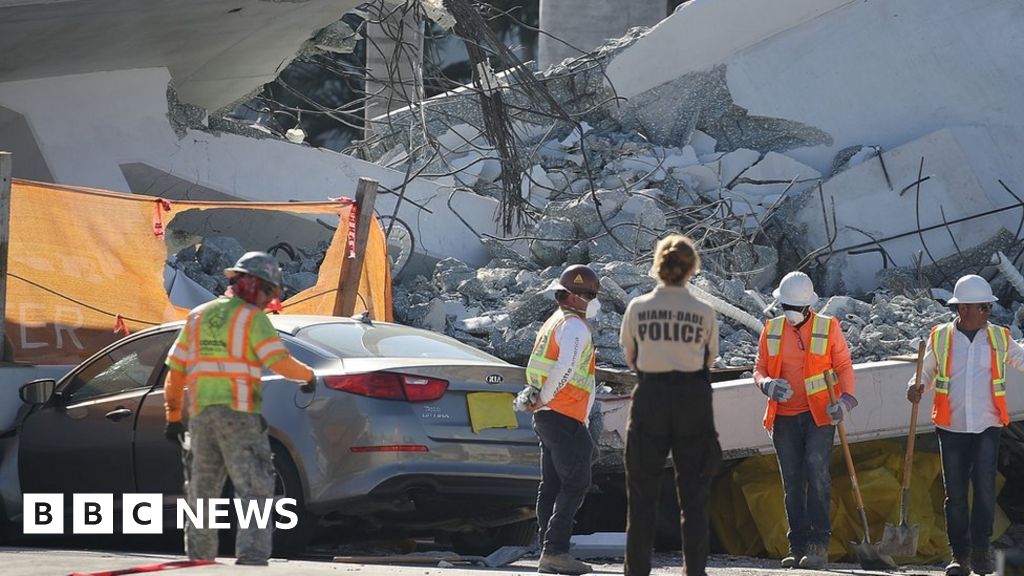 Miami bridge collapse: Death toll expected to rise from six - BBC News