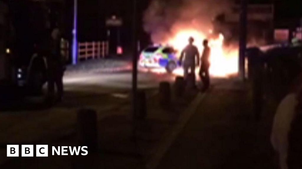 South Wales Police car catches fire out on patrol