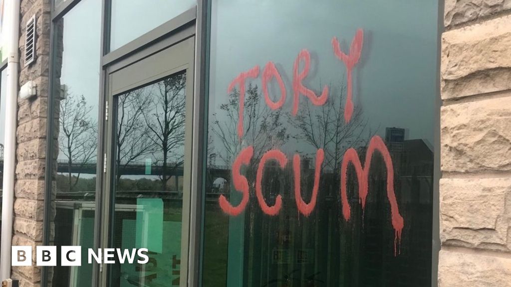 Morecambe and Lunesdale MP condemns 'Tory scum' graffiti attack - BBC News