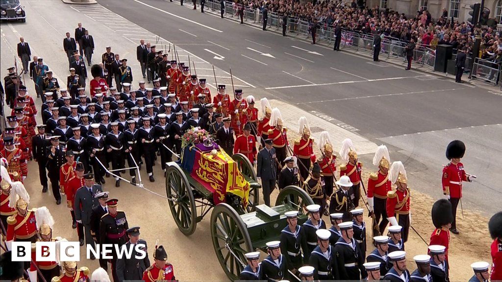 Royals follow coffin procession - BBC News
