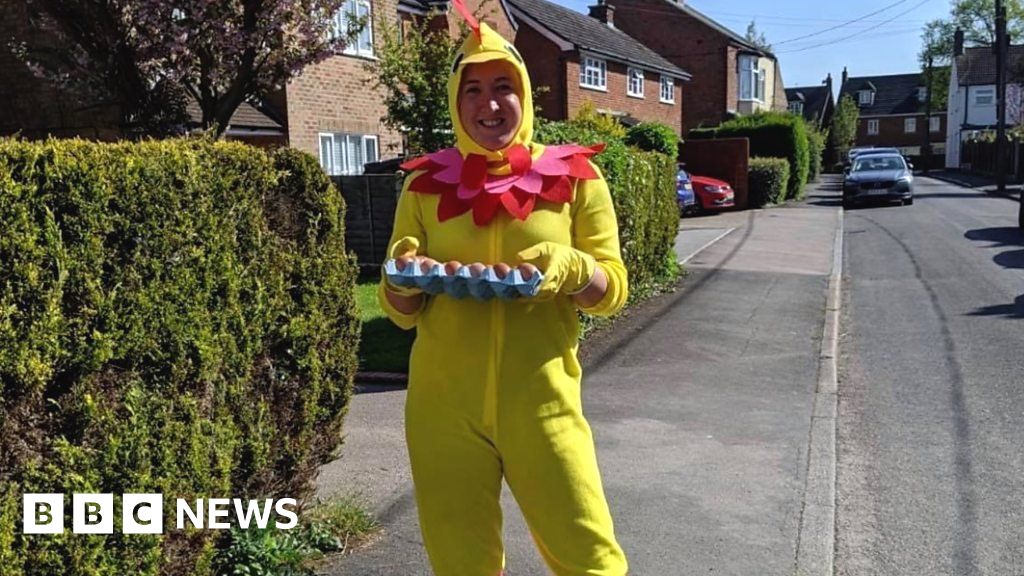 Coronavirus: Woman dresses as chicken to deliver eggs to villagers