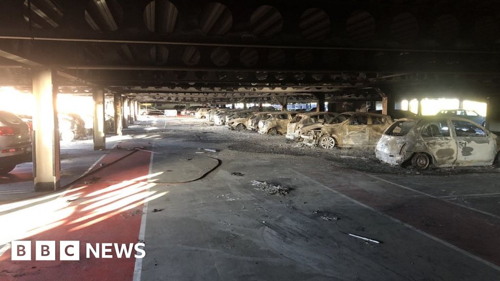Cork: Cars destroyed in Douglas Village Shopping Centre fire - BBC News