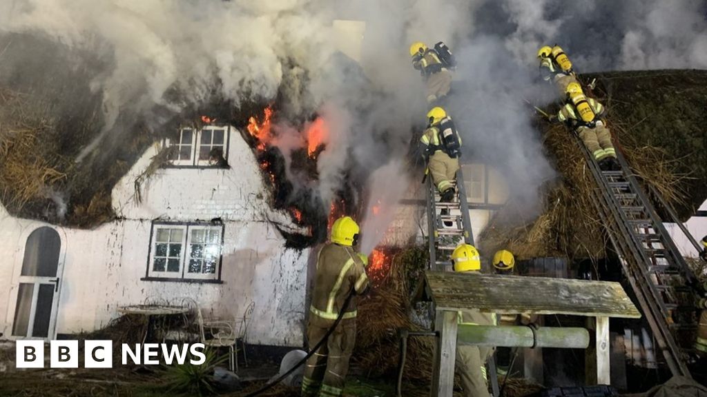 New Forest thatched cottage wrecked by fire - BBC News
