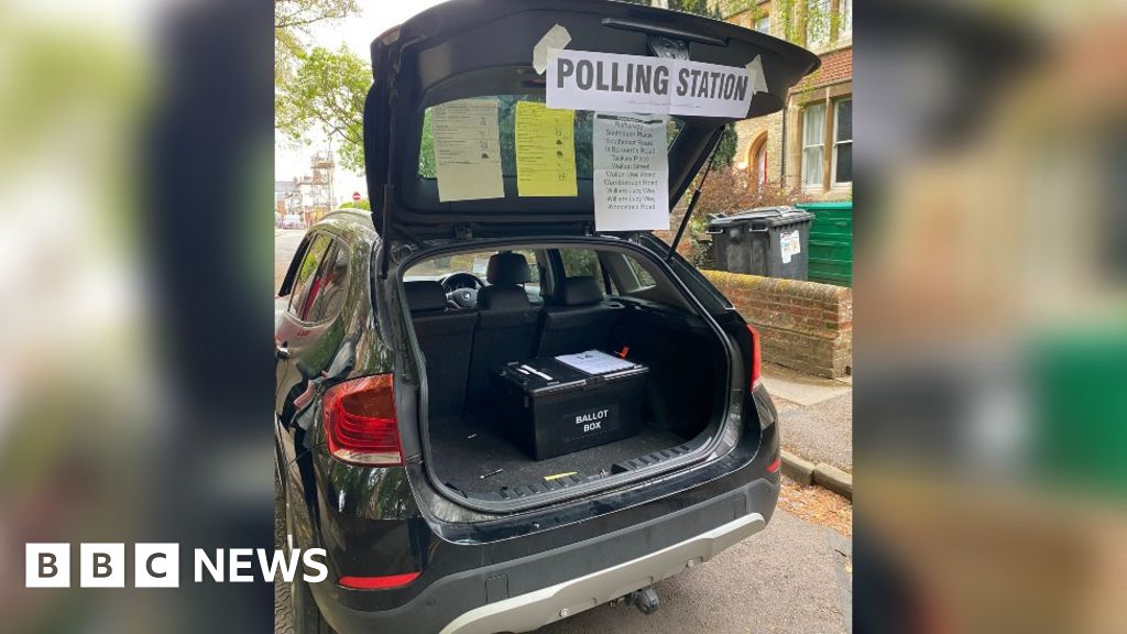 Elections 2021: Car boot used as polling station - BBC News